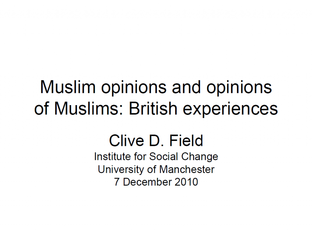 Muslims’ Attitudes and Attitudes towards Muslims